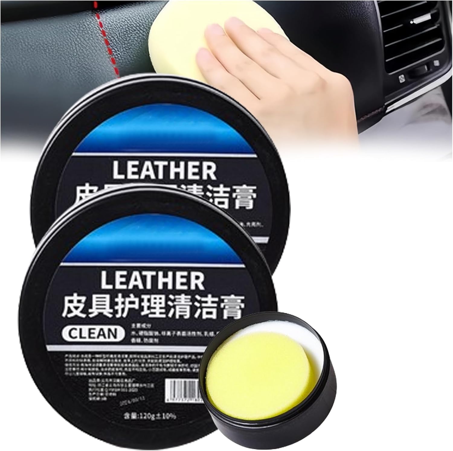 Leader Cleaning and Care Cream & Cleaning Paste for Leather Care, Car ...