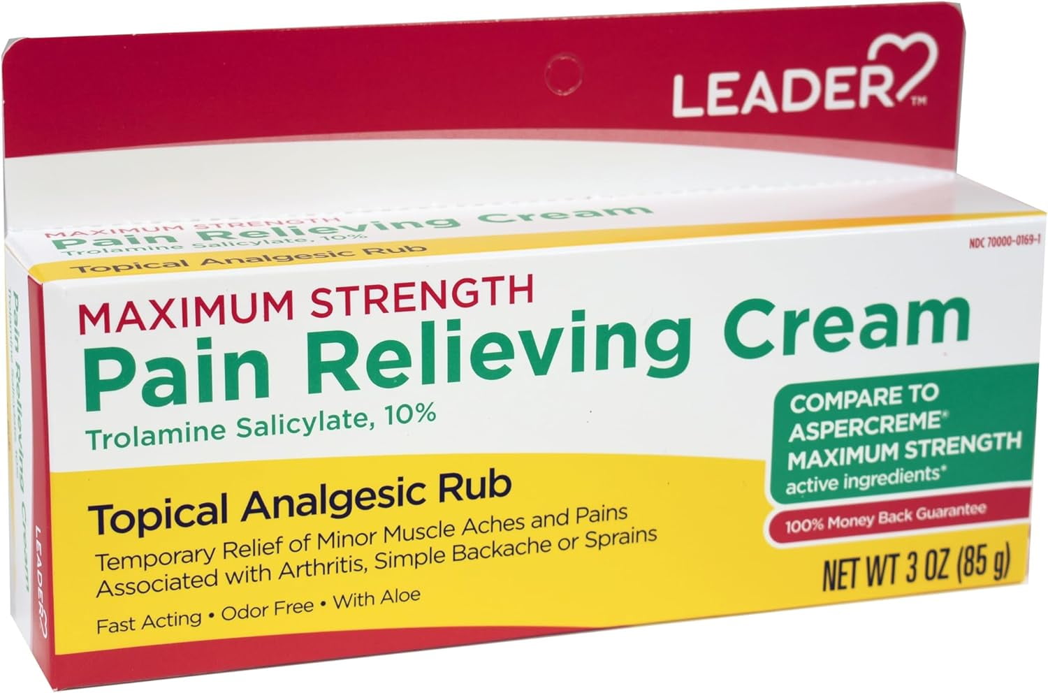 Leader Cream Maximum Strength Muscle, Joint Pain Reliever Analgesic Rub ...