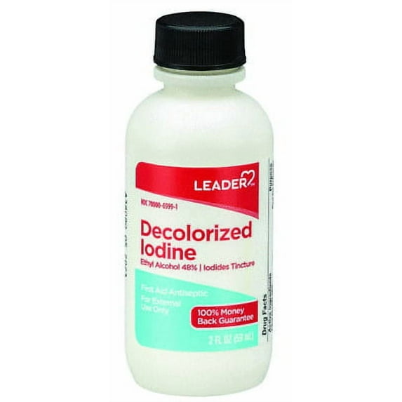 Leader Decolorized Iodine 2FL OZ HSA/FSA Eligible - Walmart.com