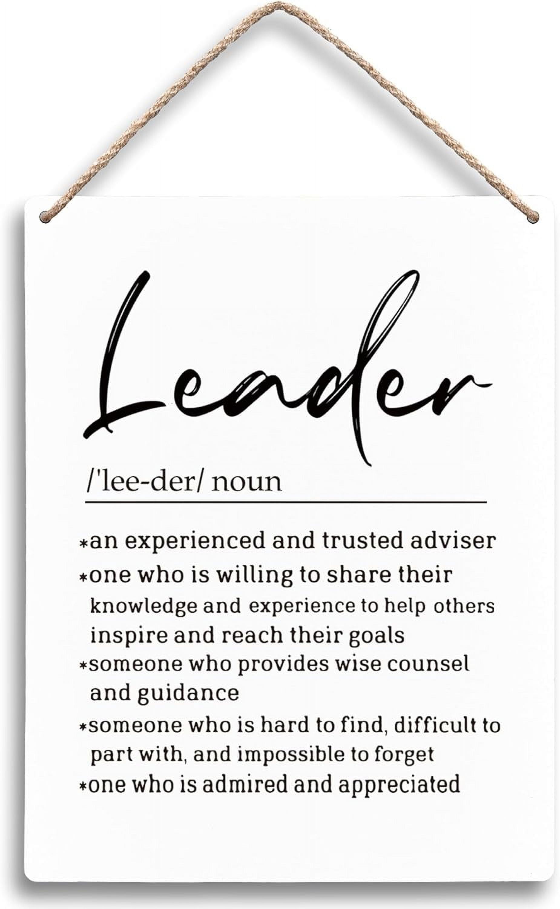Leader Definition Wooden Signs 8X10, Office Decor For Leader Women Men ...