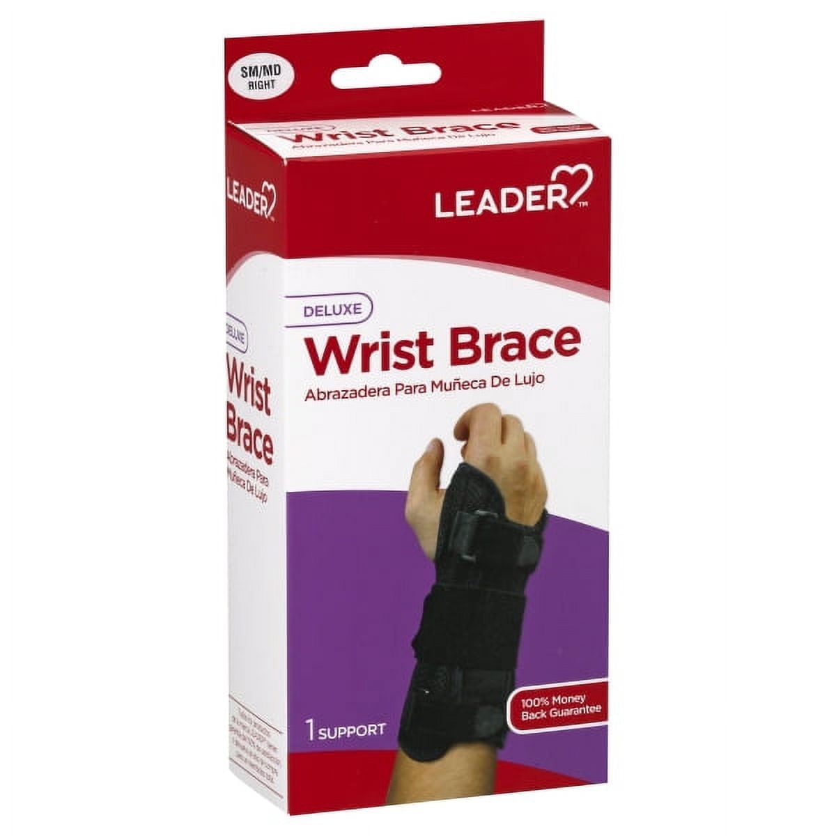 Leader Deluxe Wrist Brace, Black, 1 Ea - Walmart.com
