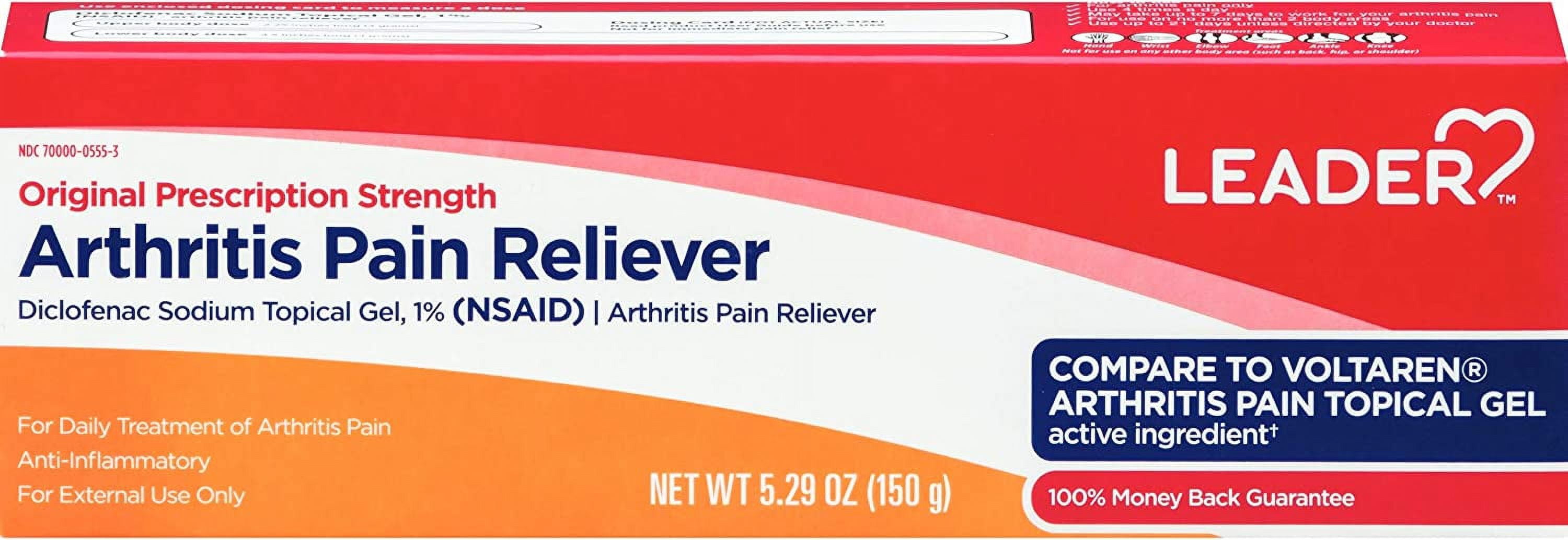 Leader Diclofenac Sodium Topical Arthritis Pain Relief Gel Tube ...