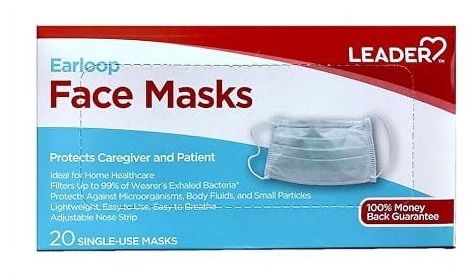 Leader Earloop Single-Use Face Masks, 20 Ea, 2 Pack - Walmart.com