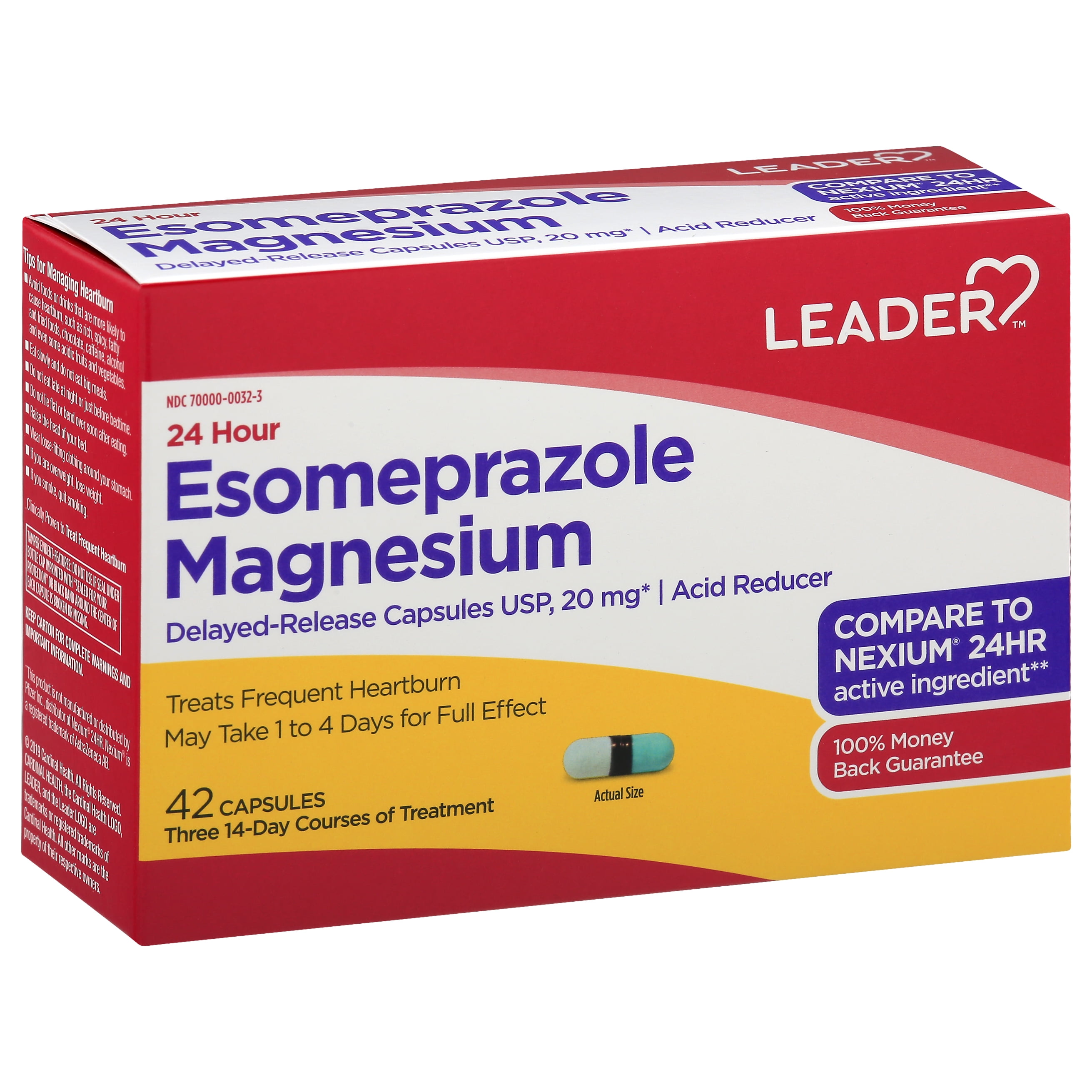 Leader Esomeprazole Magnesium Delayed-Release for Stomach Acid 42 ...