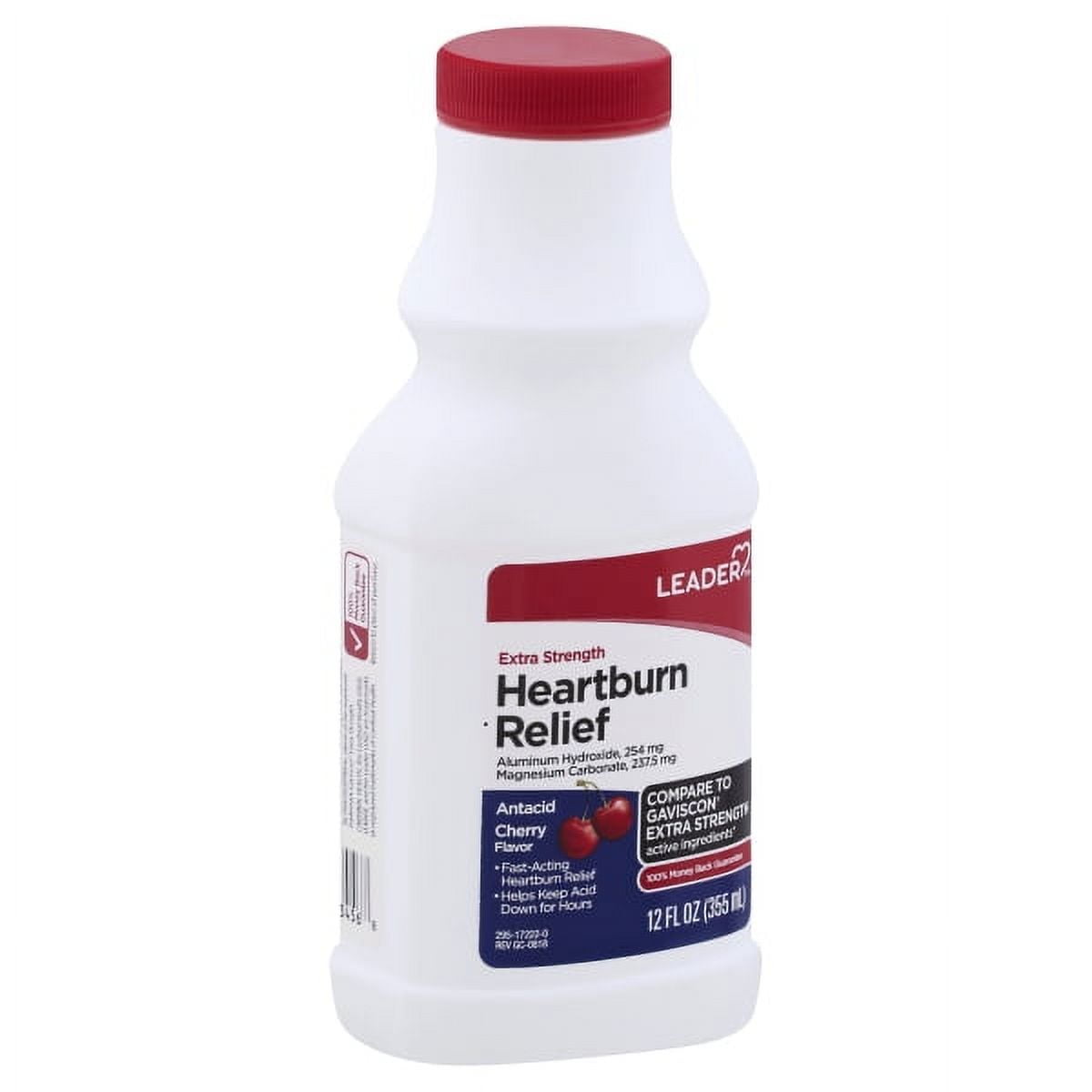 Leader Extra Strength Heartburn Relief Antacid, Cherry Flavor, 12 fl oz ...