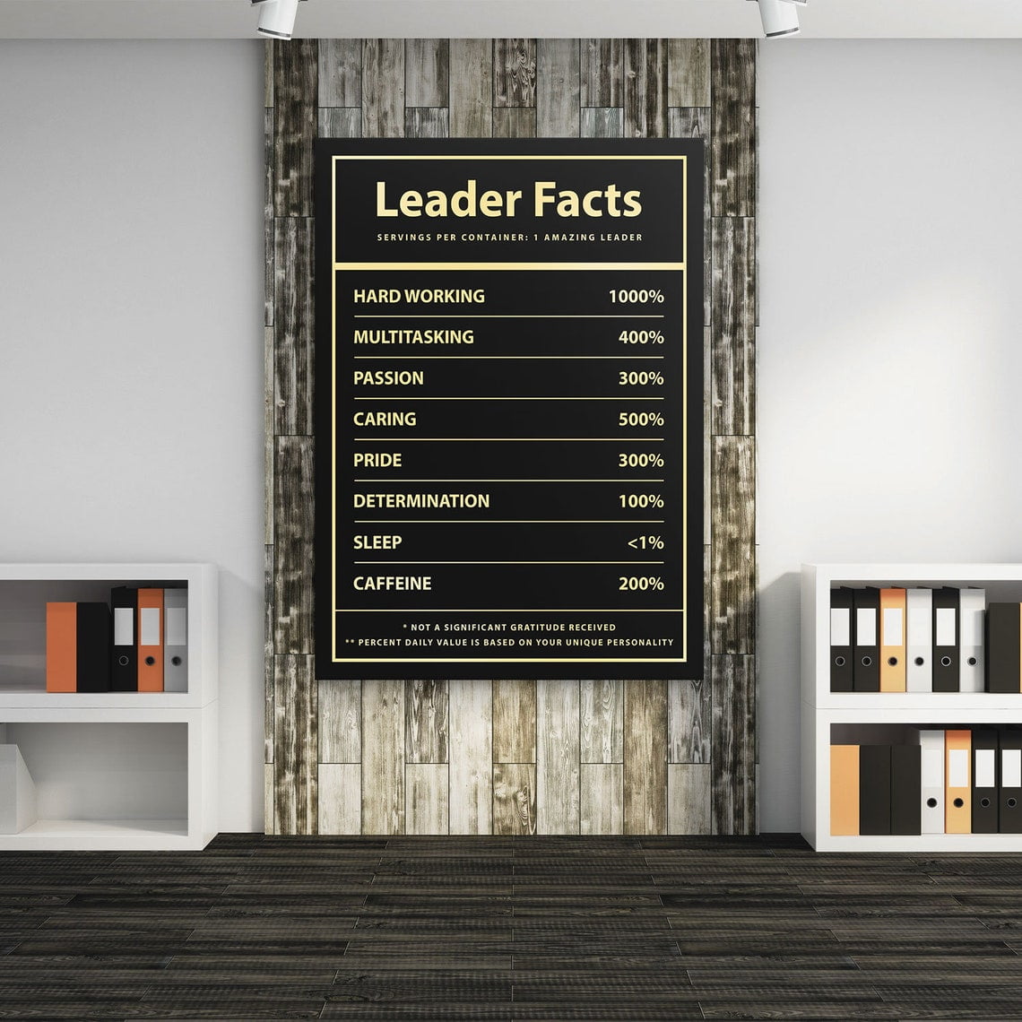 Leader Facts Motivational Wall Art, Office Decor For Boss Manager ...