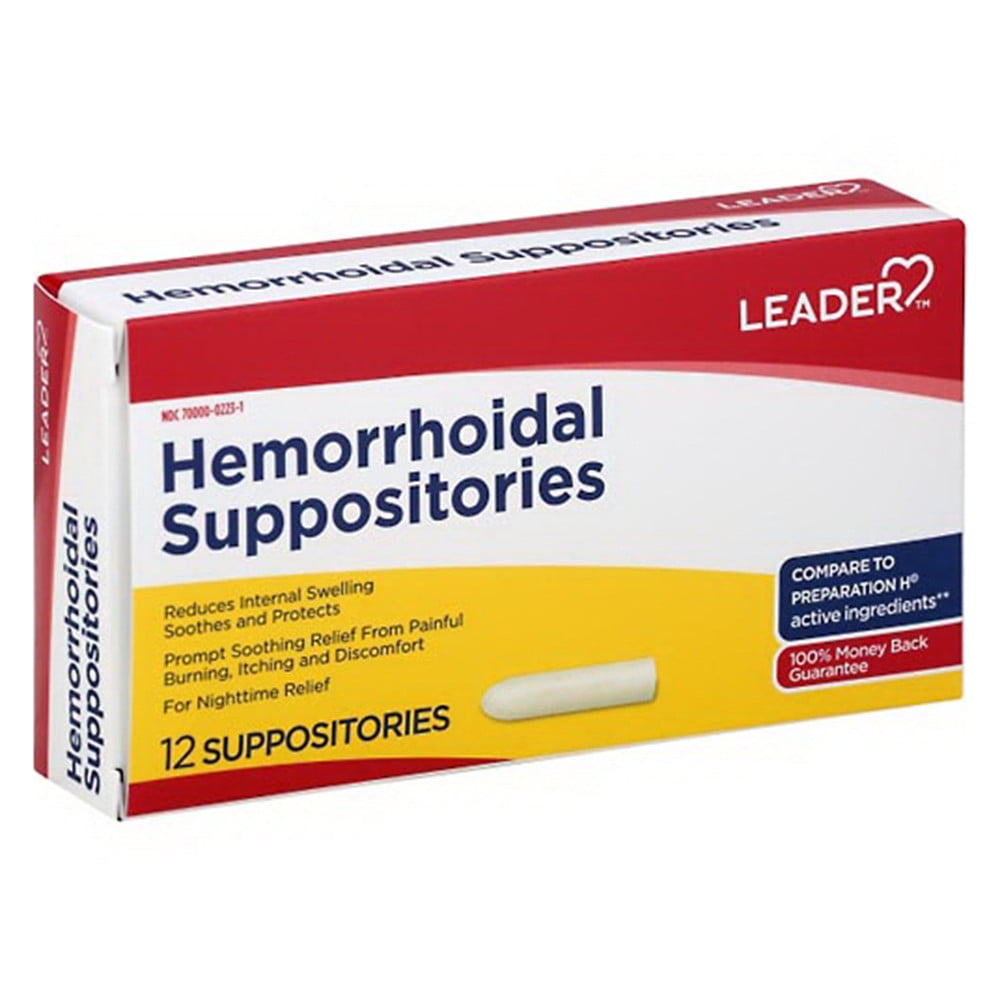 Leader Hemorrhoidal Suppositories, 12 Ea, 6 Pack - Walmart.com
