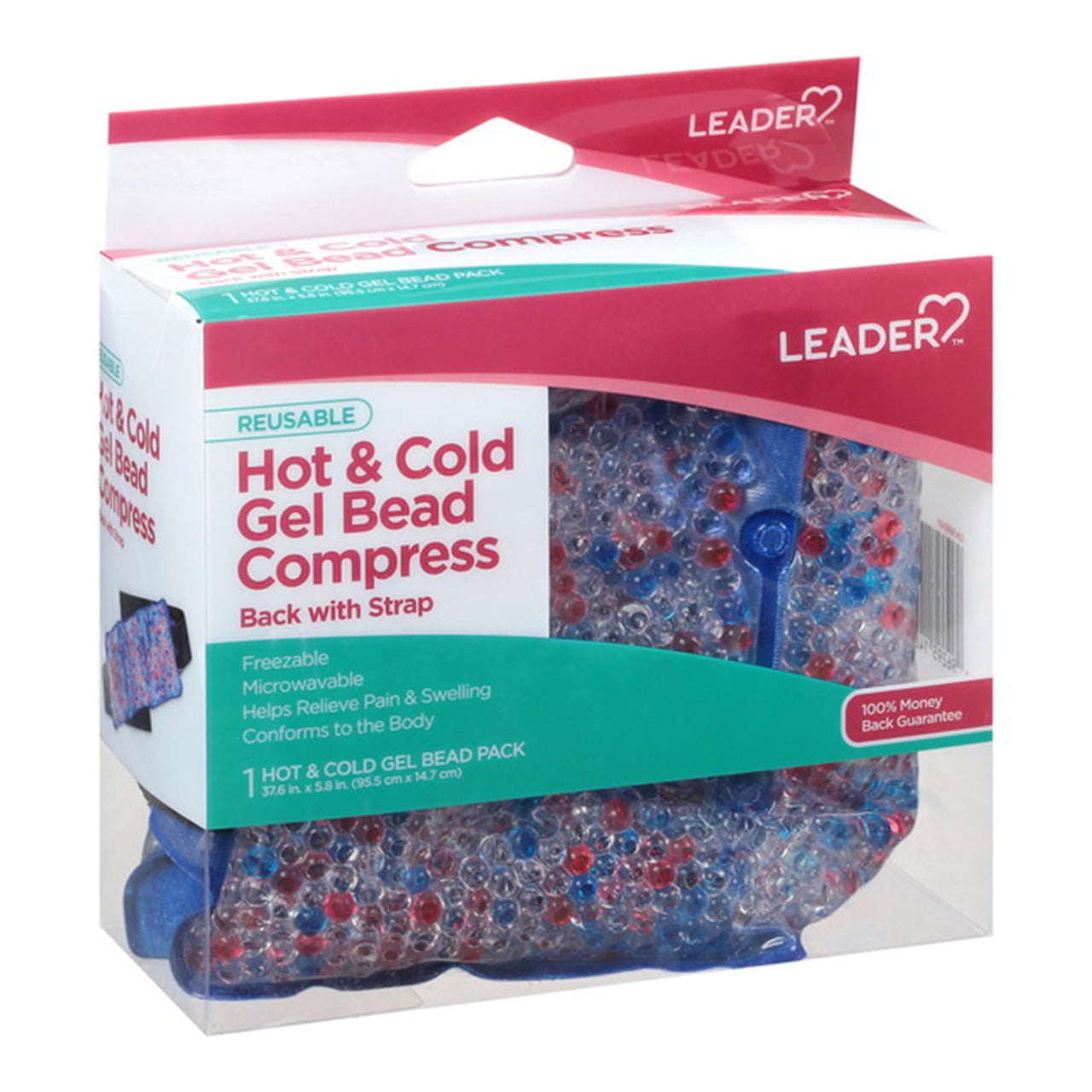 Leader Hot and Cold Gel Bead Compress Back with Strap Reusable, 1 Ea ...