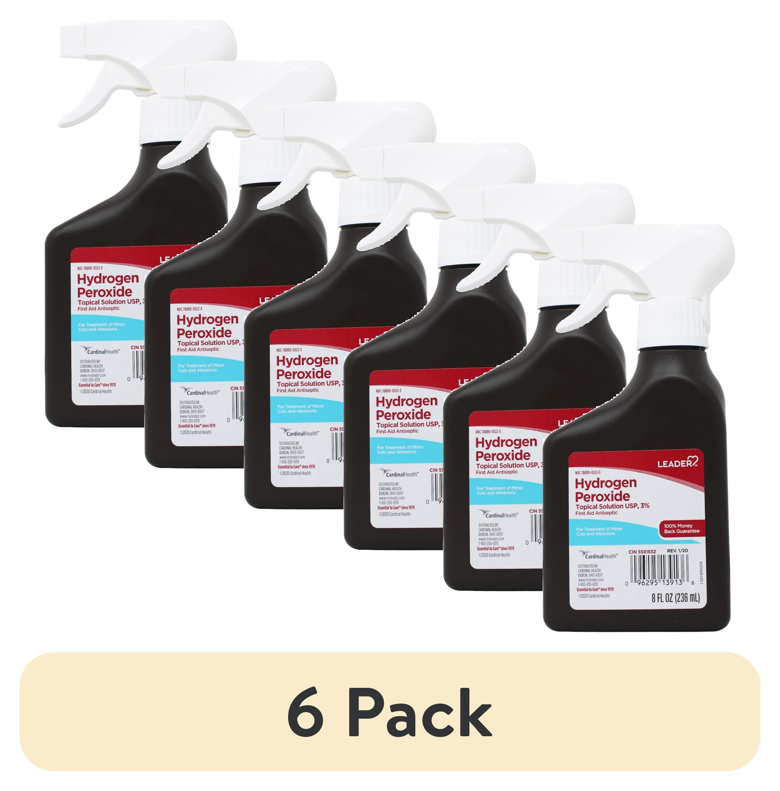 (6 pack) Leader Hydrogen Peroxide First Aid Antiseptic Topical Solution ...