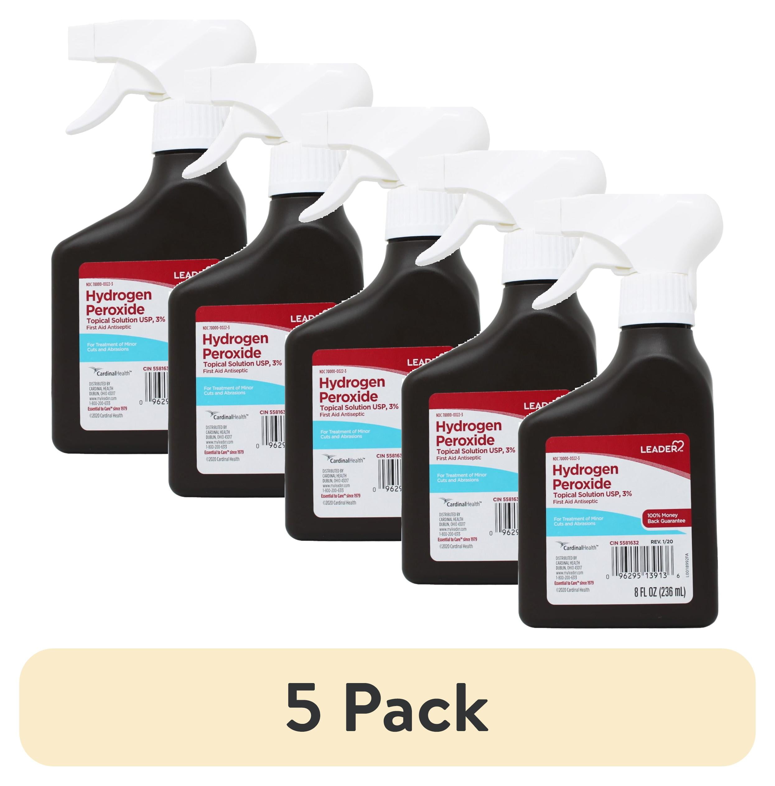 (5 pack) Leader Hydrogen Peroxide First Aid Antiseptic Topical Solution ...