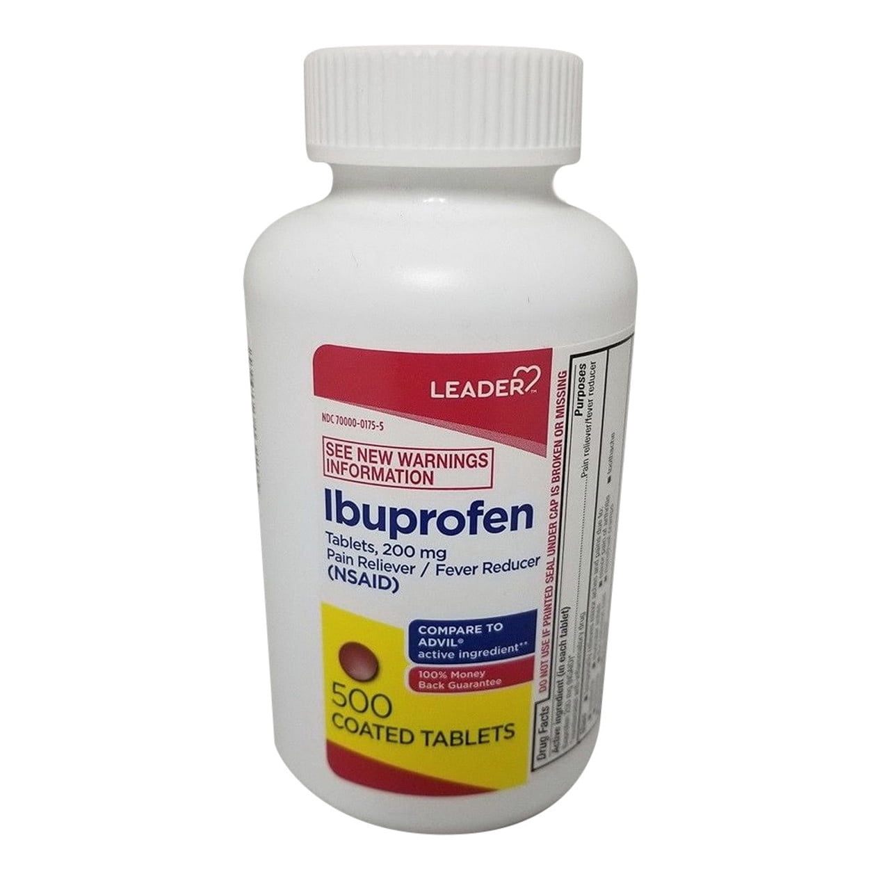 Leader Ibuprofen 200 Mg Pain Reliever And Fever Reducer Caplets, 500 Ea ...