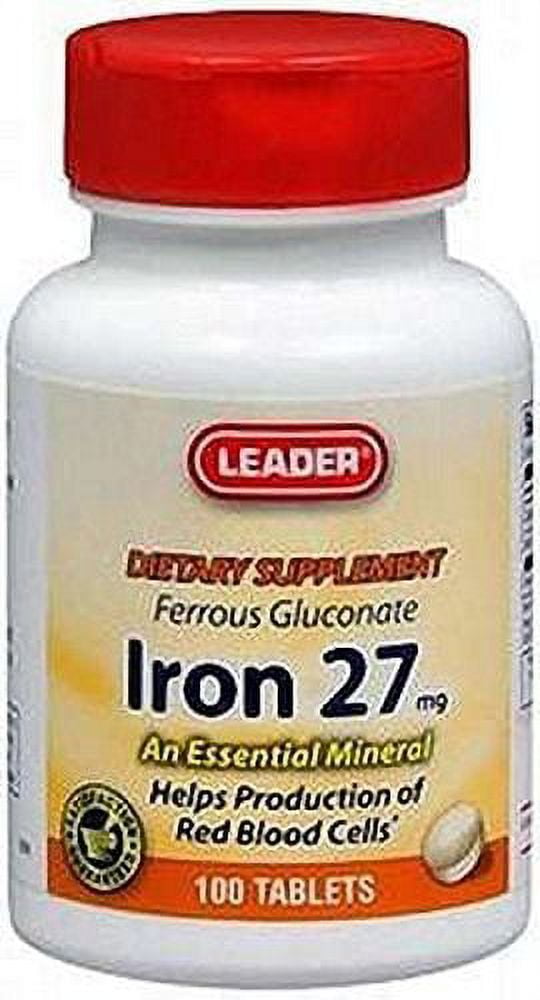 Leader Iron 27mg Tablets, 100ct - Walmart.com