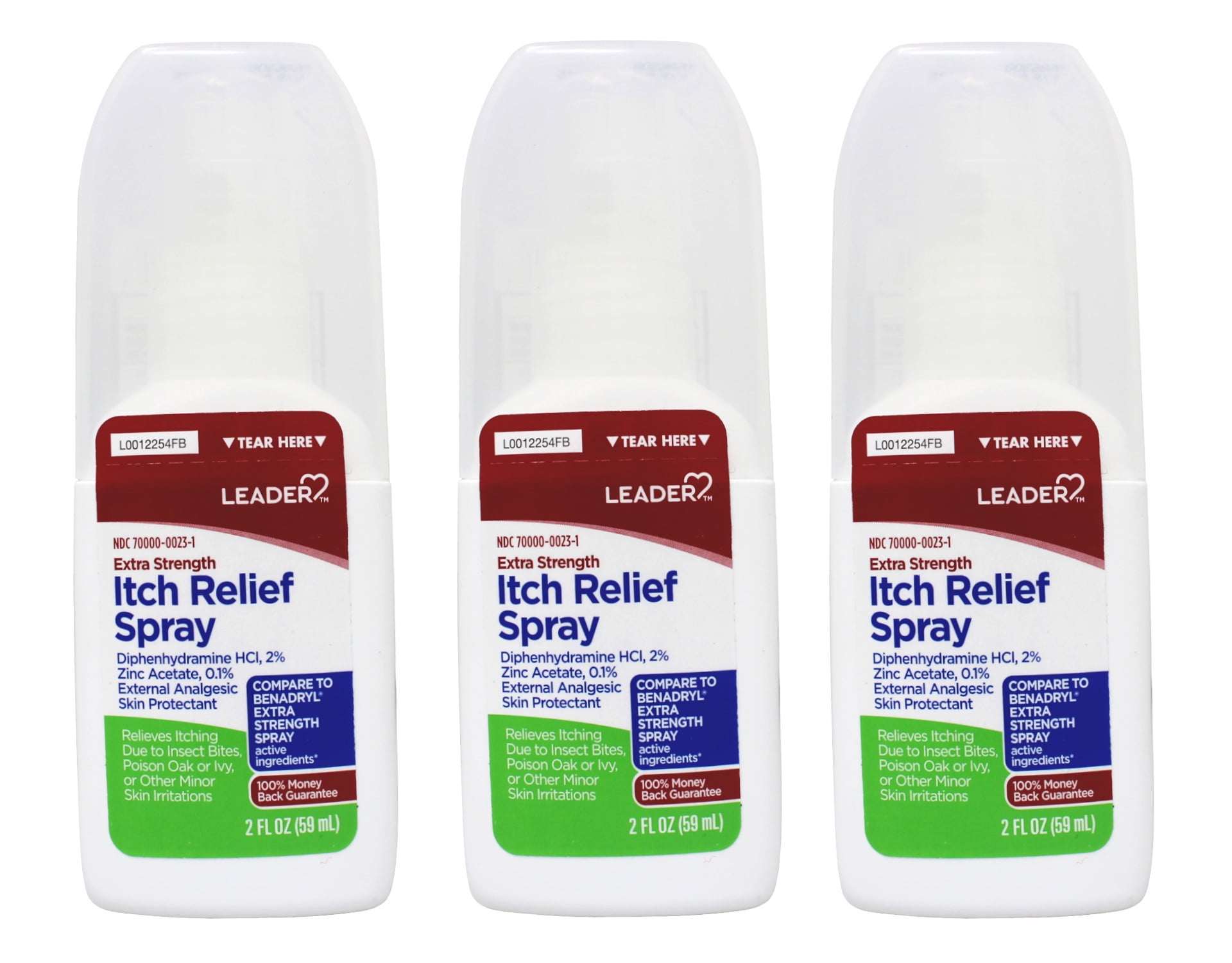 Leader Itch Relief Spray, Diphenhydramine HCl 2% and Zinc Acetate 0.1% ...