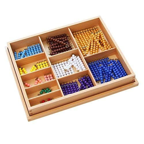 Leader Joy Montessori Math STF9 Materials Colored Bead Chains & Squares ...