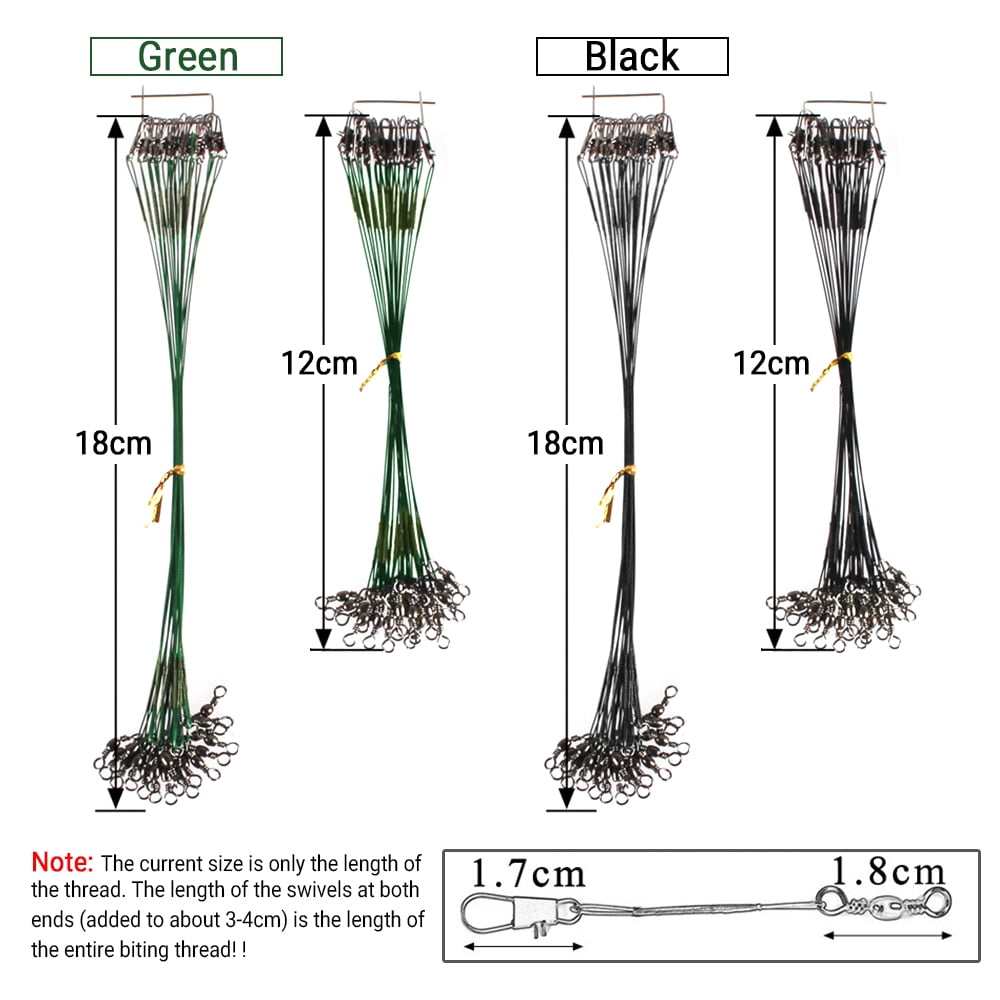 Leader,Leader 20pcs Wire With Swivels And Duty Leaders With Steel ...