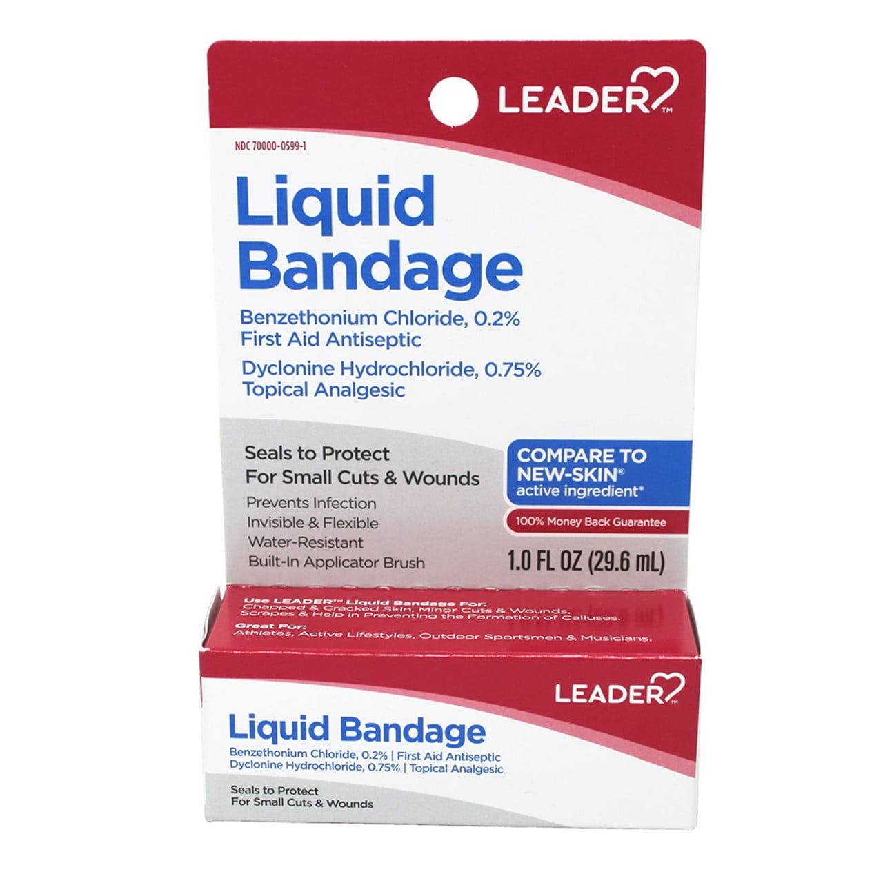 Leader Liquid Bandage with Benzethonium Chloride 0.2% First Aid ...