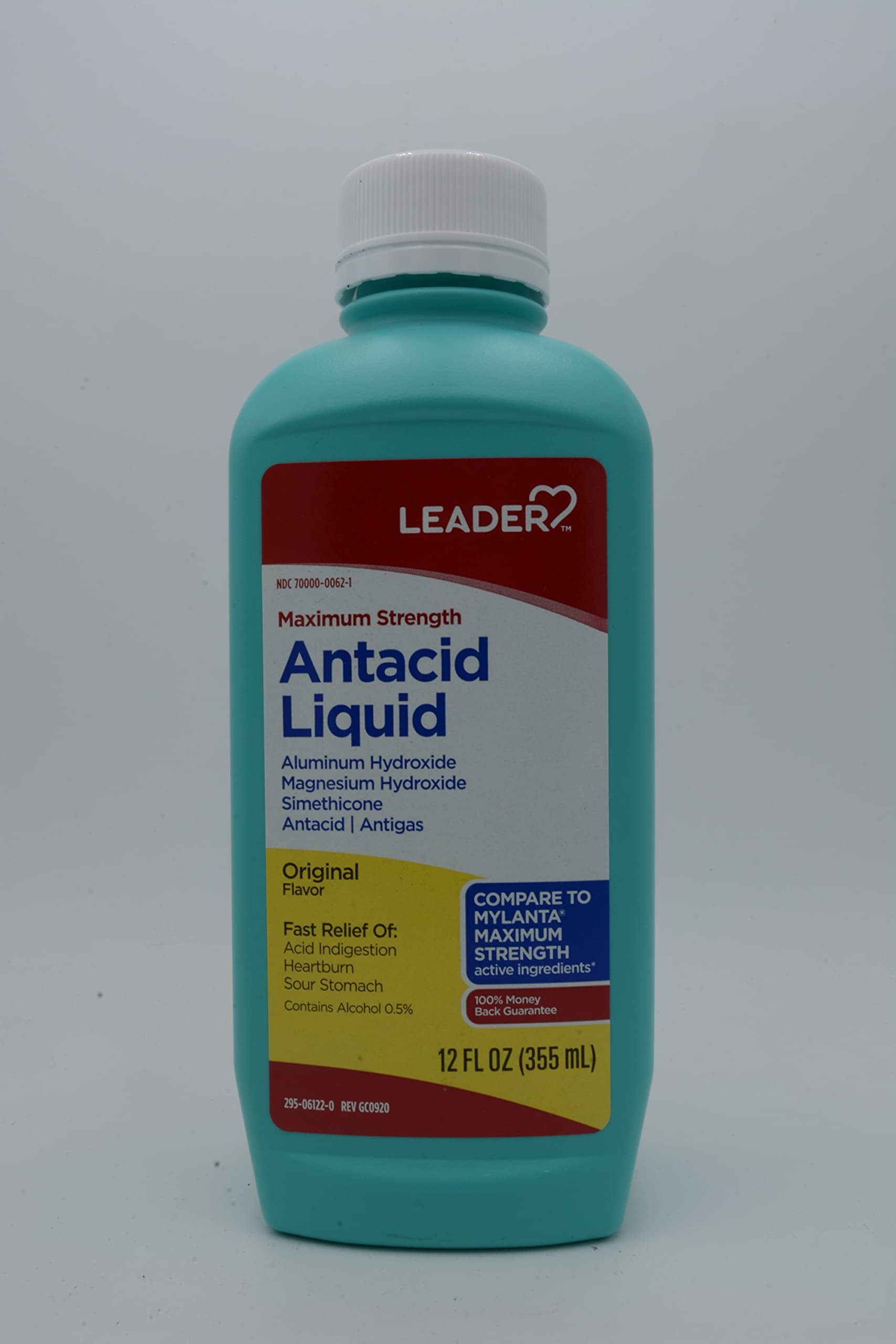 Leader Maximum Strength Antacid Liquid, Original Flavor, 12 FL OZ (Pack ...
