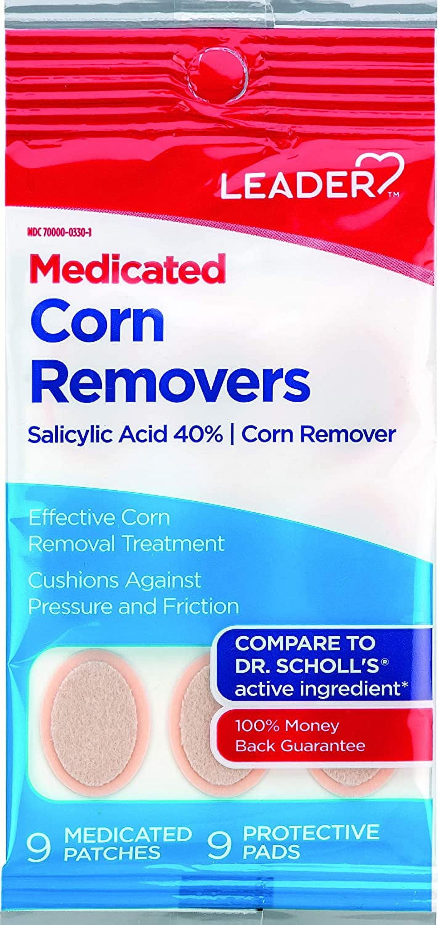 Leader Medicated Corn Remover with Salicylic Acid, 9 Pads, One Size ...