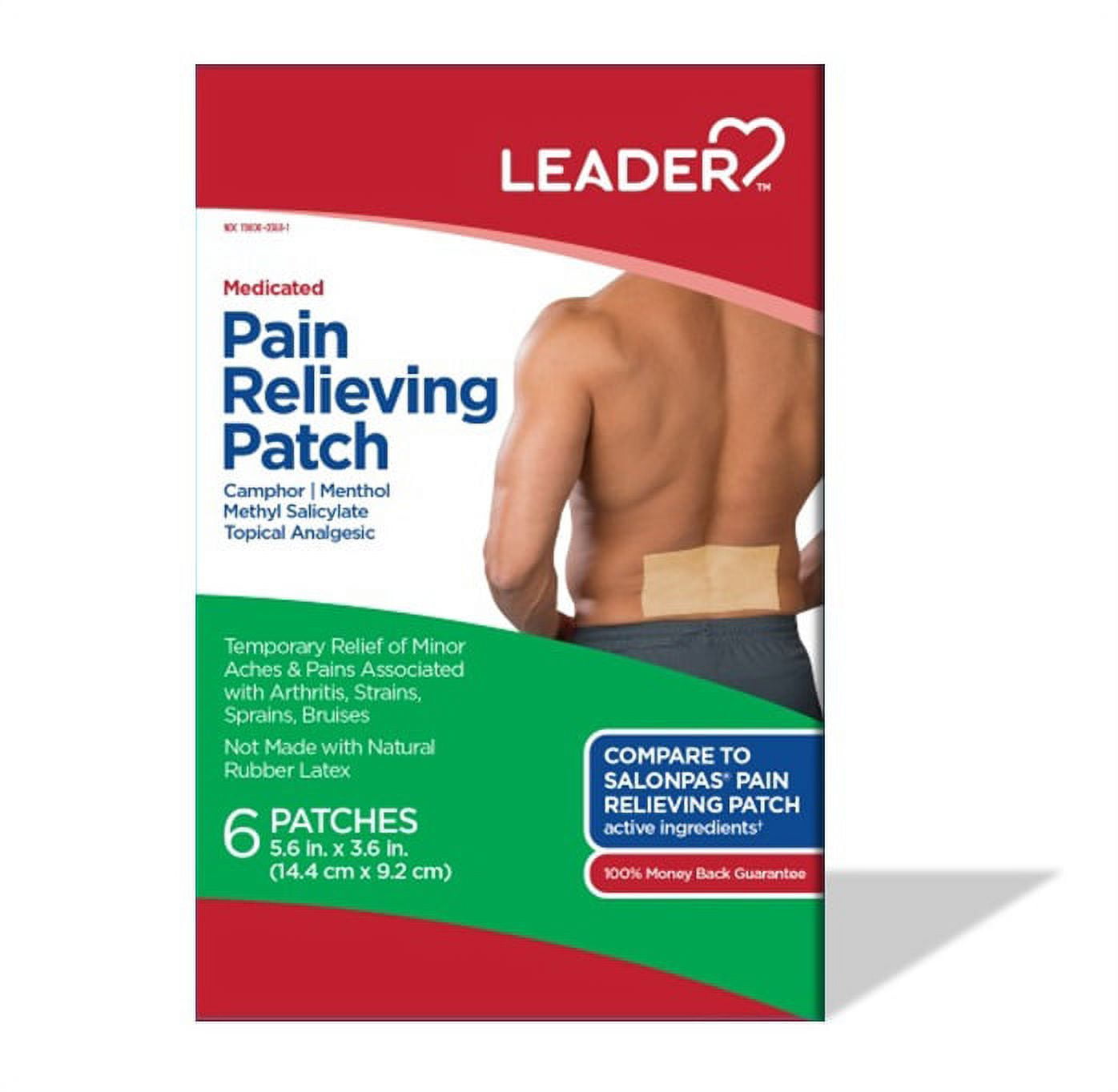 Leader Medicated Pain Relieving Patch, 6 Patches HSA/FSA Eligible ...