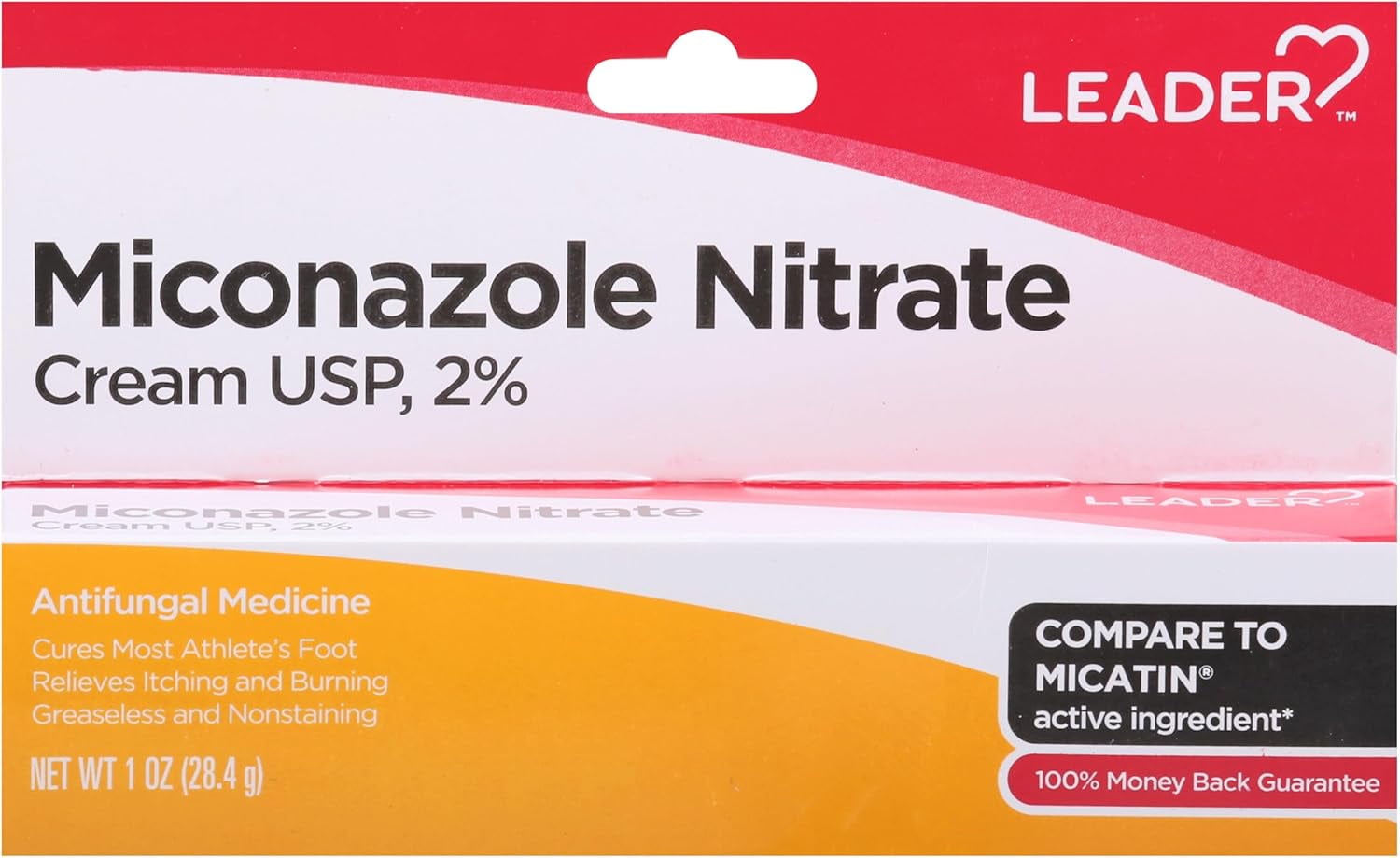 Leader Miconazole Nitrate 2% Antifungal Cream, 1 oz, 2 Pack - Walmart.com