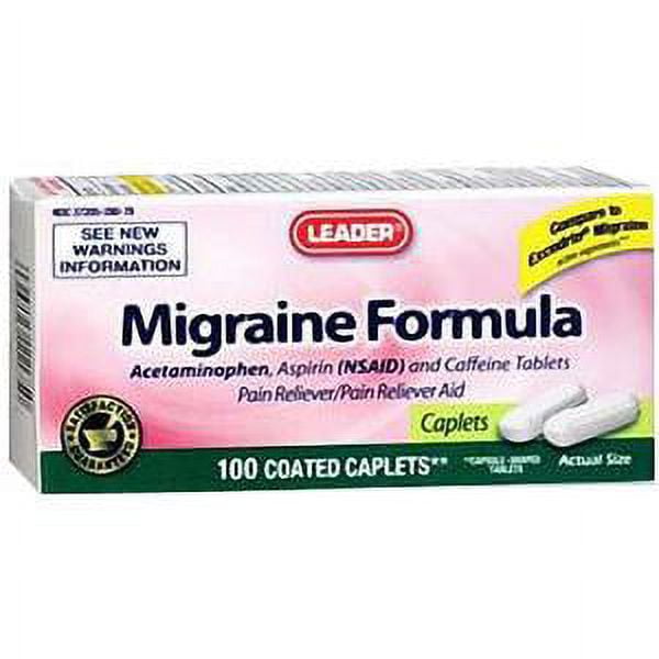 Leader Migraine Formula Caplets (100 Count) HSA/FSA Eligible - Walmart.com