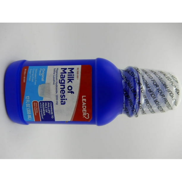 Leader Milk of Magnesia Magnesia Hydroxide 1200 mg Saline Laxative ...