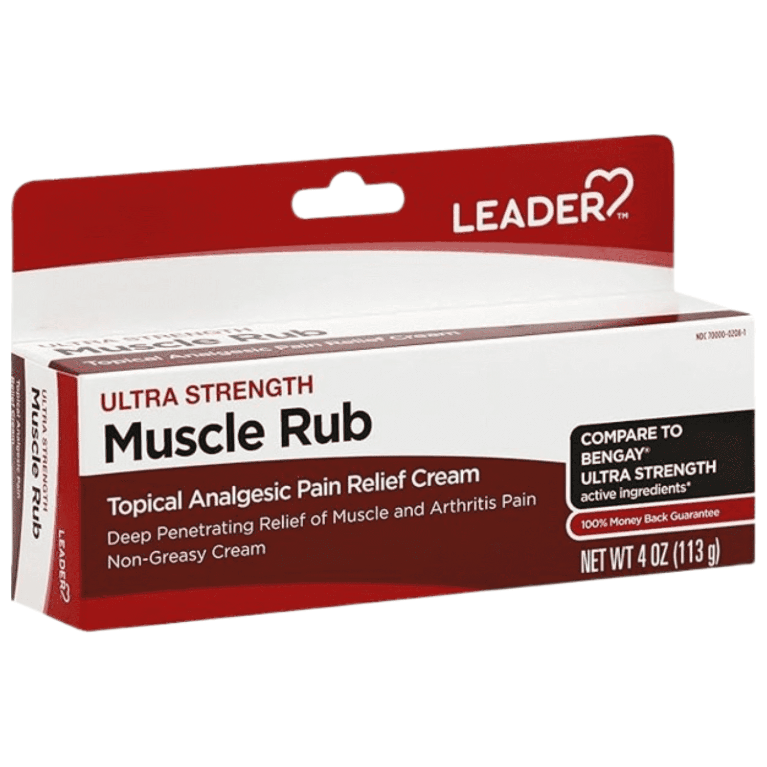 Leader Ultra Strength Muscle Rub Cream for Pain Relief, 4 Oz HSA/FSA Eligible - Walmart.com