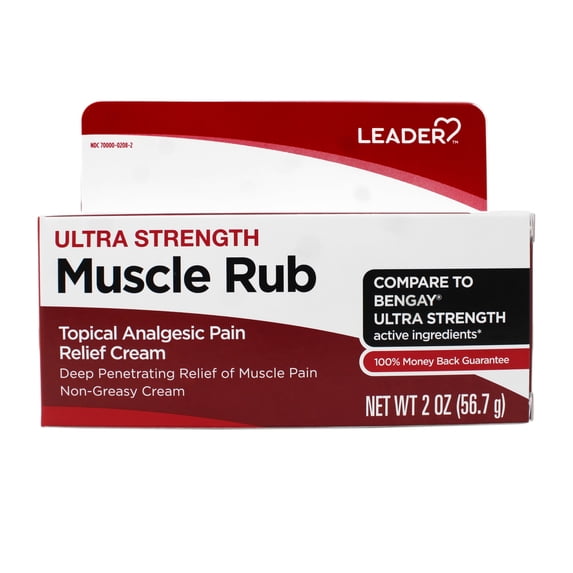 Leader Ultra Strength Muscle Rub, Fast-Acting, Topical Analgesic Pain ...
