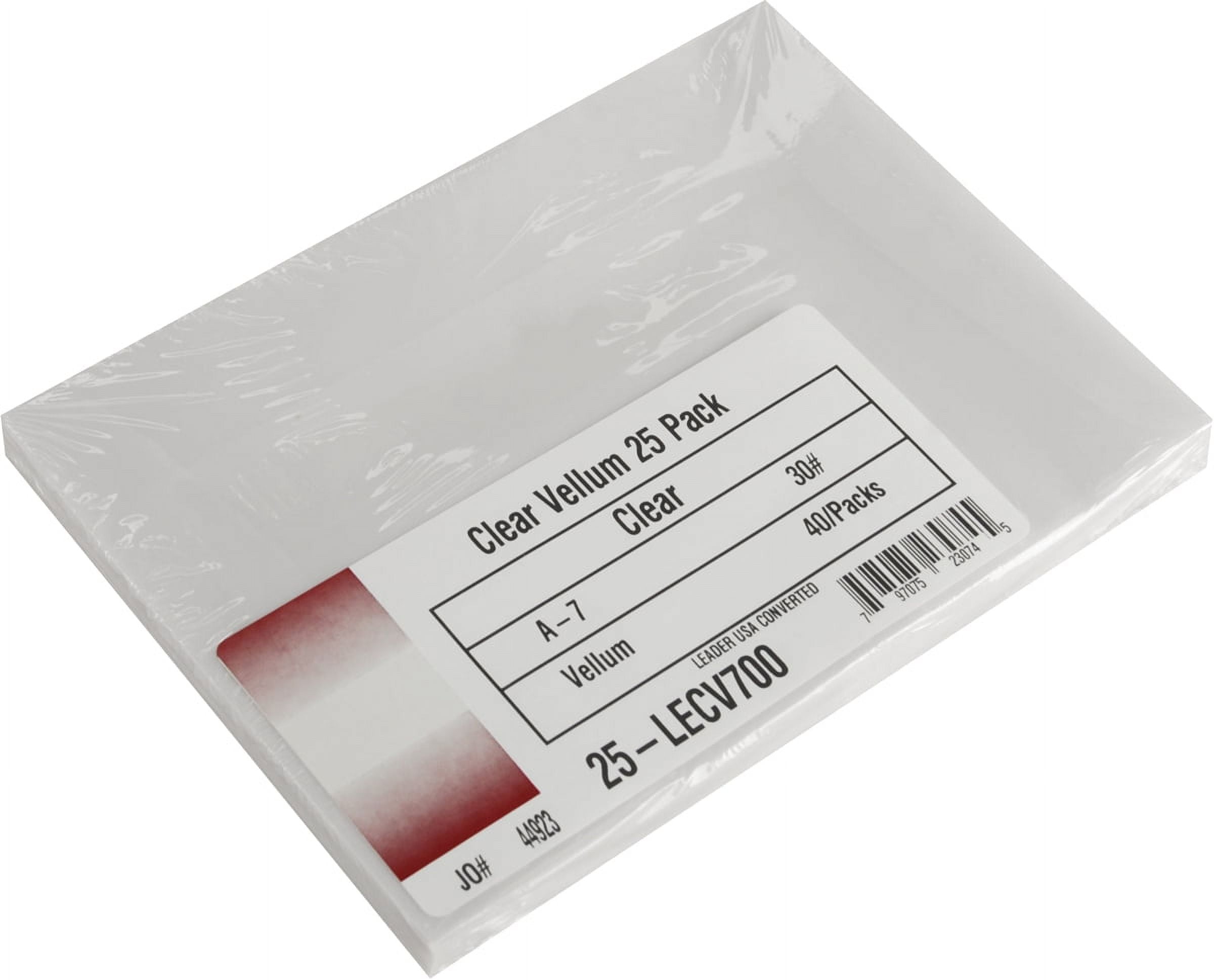 Leader Paper Products Vellum Envelopes A7 5.25 inch x 7.25 inch 25 pack ...