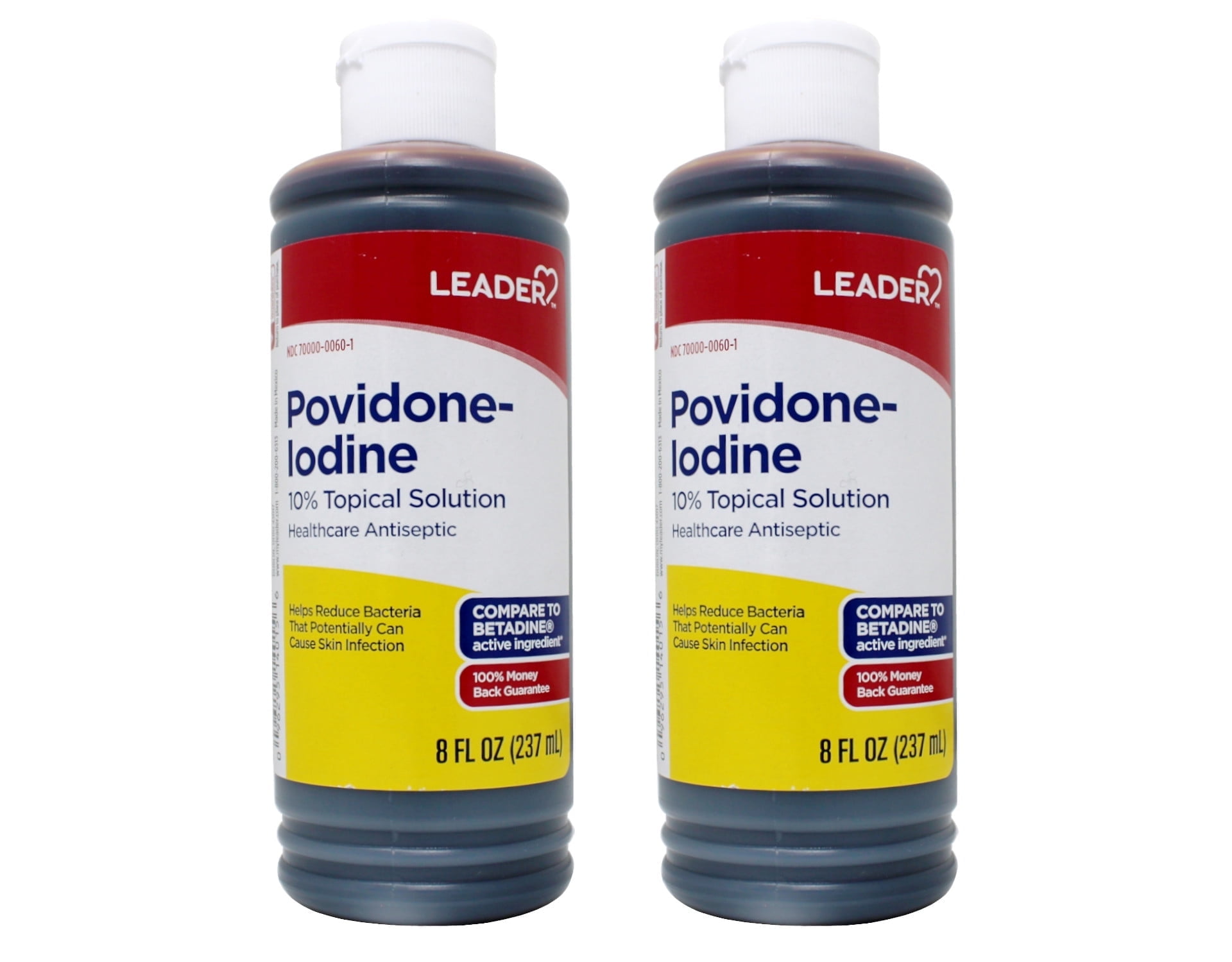Leader Povidone Iodine 10% Prep Solution USP, First Aid Antiseptic ...