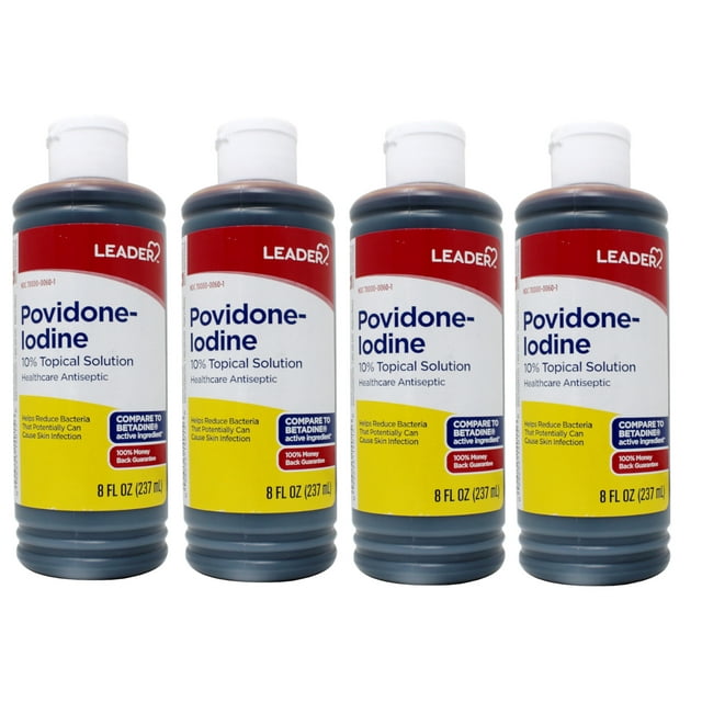 Leader Povidone Iodine 10% Topical Solution First Aid Antiseptic ...