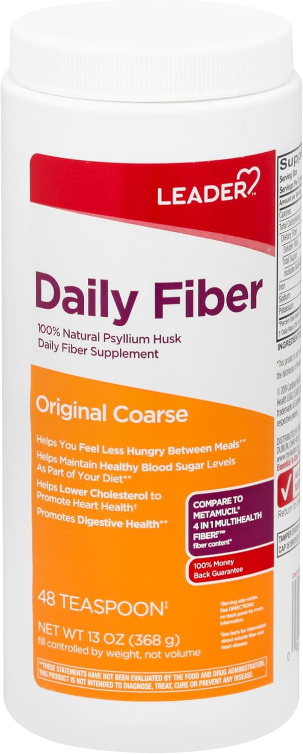 Leader Psyllium Husk Powder Supplement 4-in-1 Fiber for Digestive ...