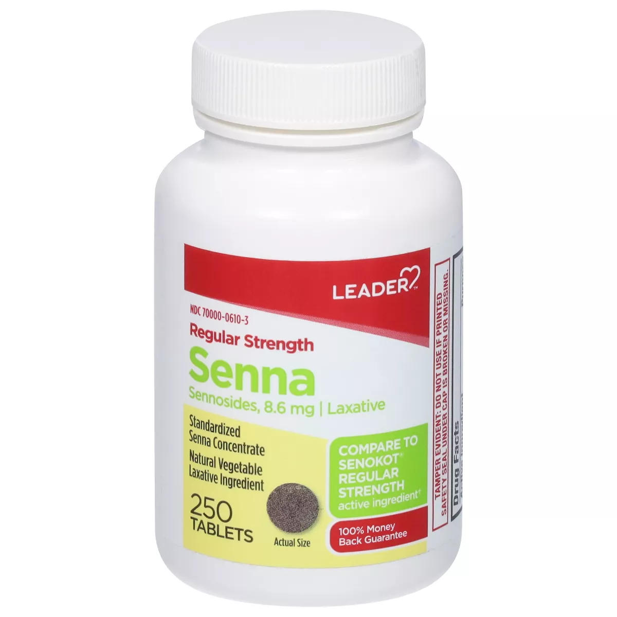 Leader Regular Strength Senna 8.6 mg Laxative Tablets, 250 Ea, 6 Pack ...