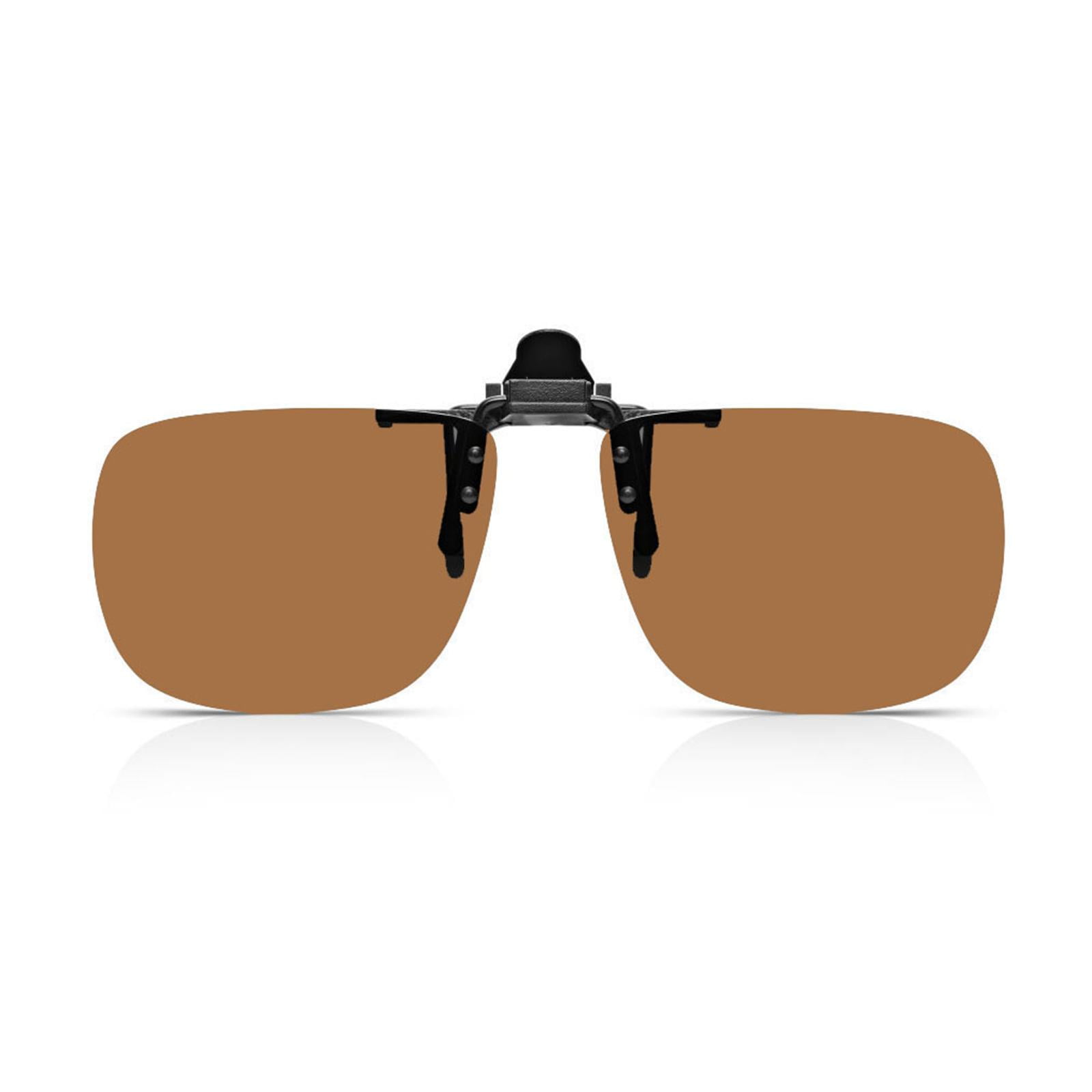 Leader Square High Quality Polarised Flip up Clip On Clips Brown ...