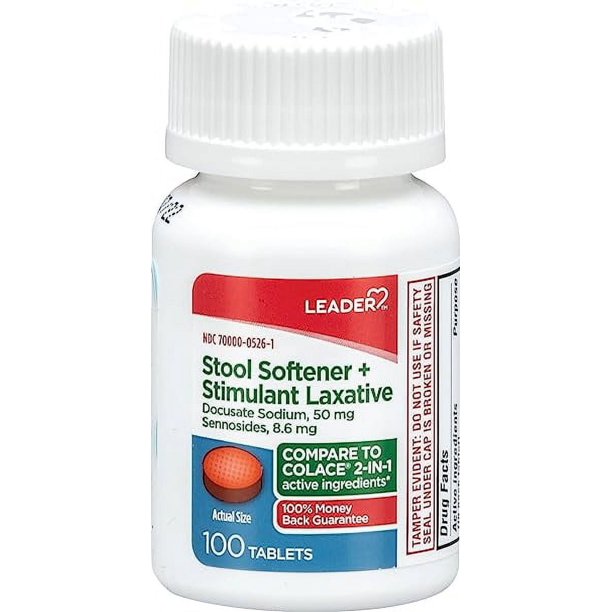 Leader Stool Softener + Stimulant Laxative Relieves Constipation, 100 ...