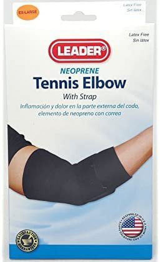 Leader Tennis Elbow Support with Strap Black Extra Large - Walmart.com