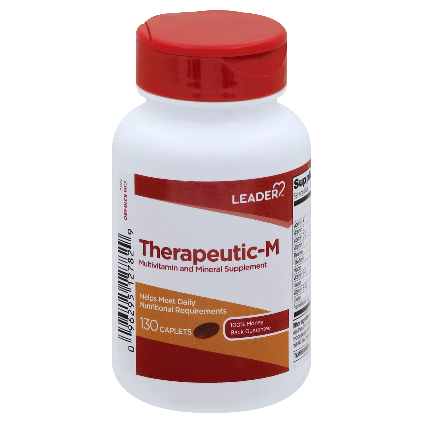 Leader Therapeutic-M, 130 Caplets Each Multivitamin and Mineral ...