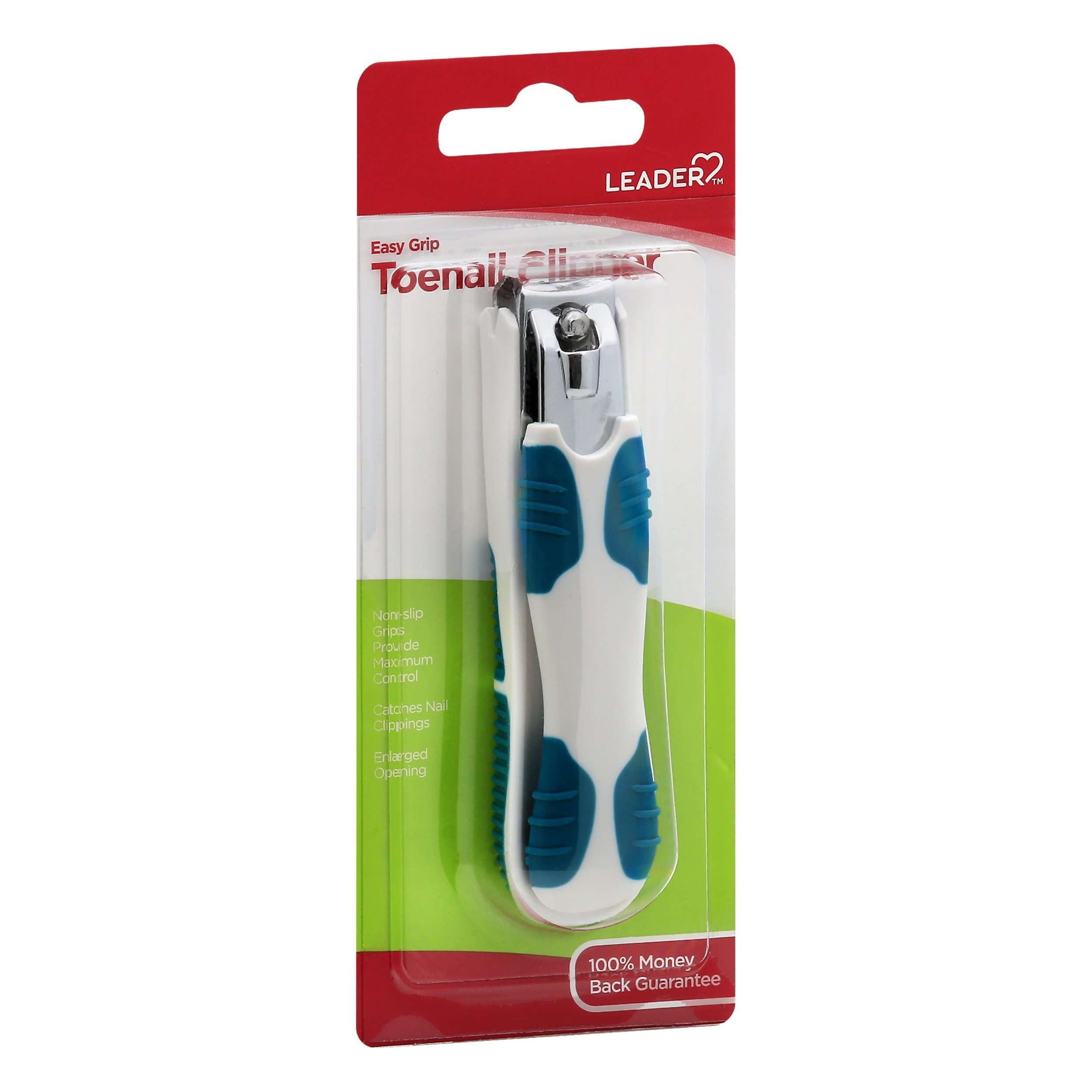 Leader Toenail Clipper for Adults, Easy Grip Nail Clipper, White & Blue ...