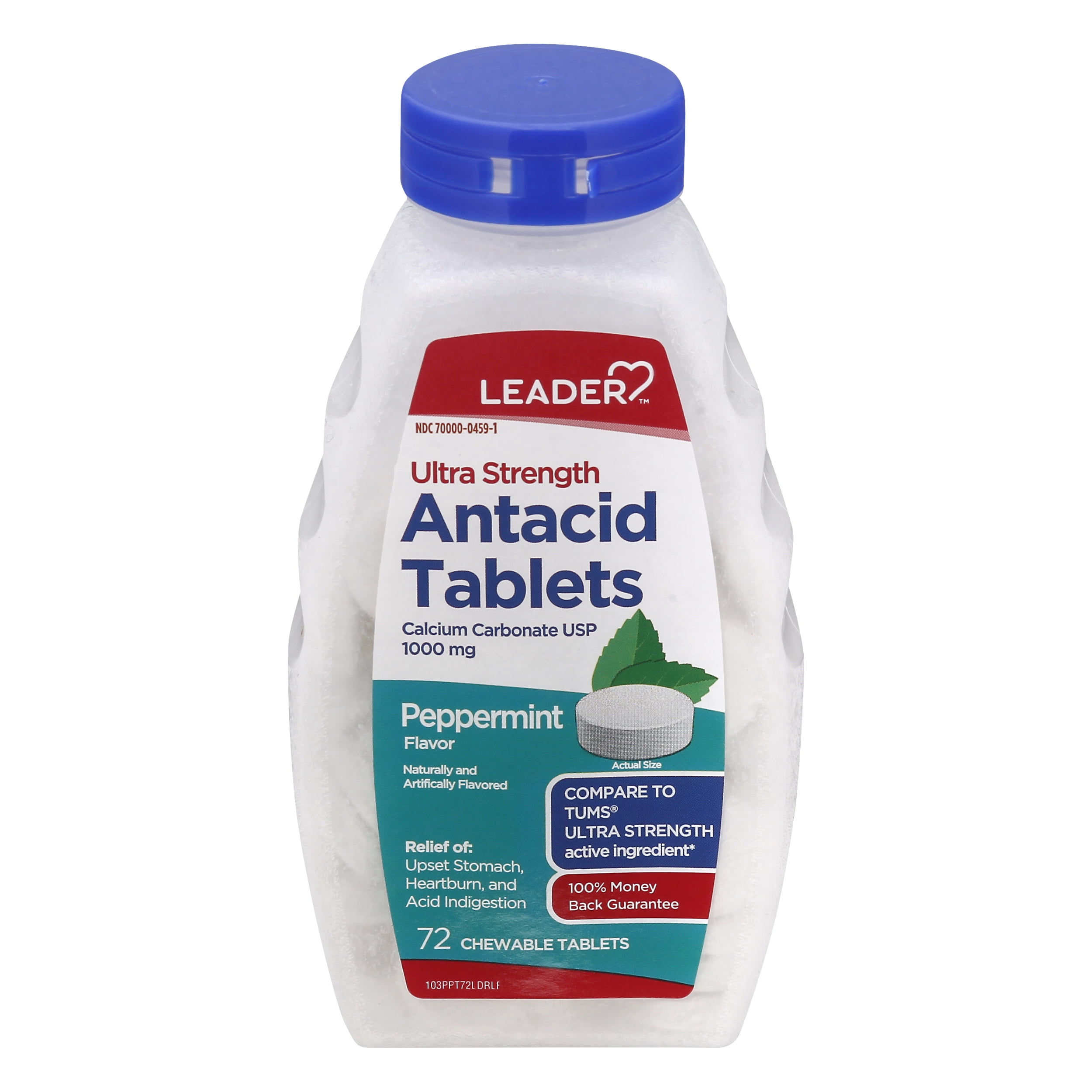 Leader Ultra Strength Antacid Tablets, Peppermint, 72ct - Fast ...