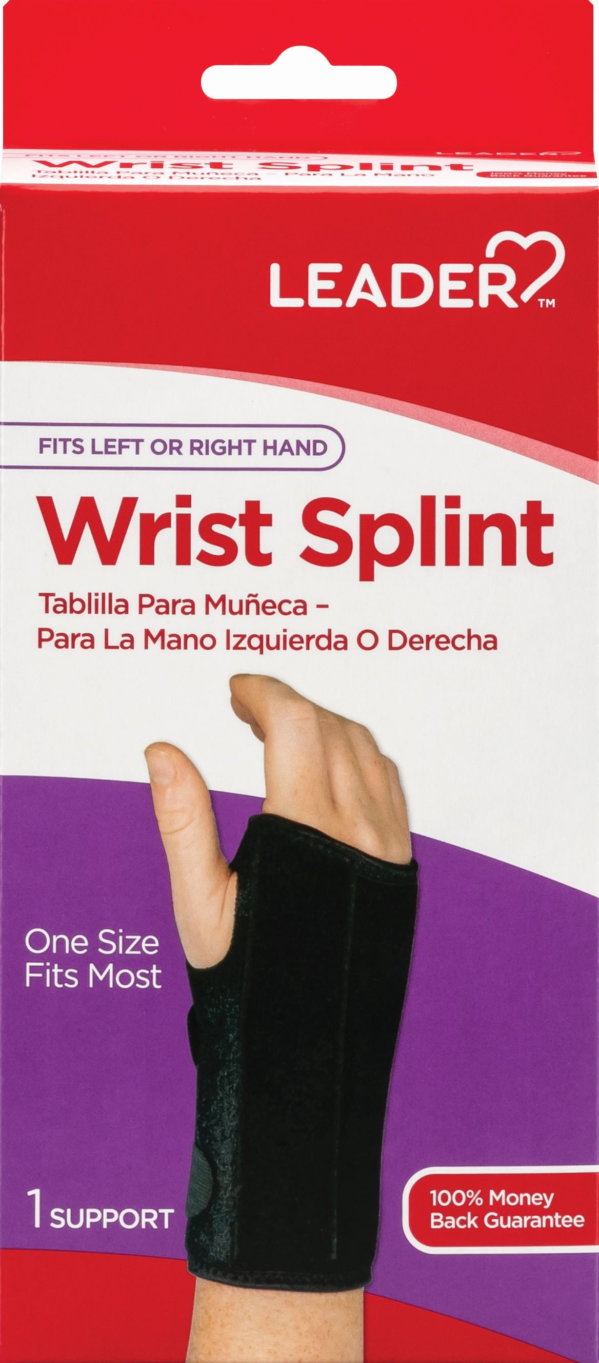 Leader Unisex Wrist Splint Neoprene Reversible One Size. HSA/FSA ...