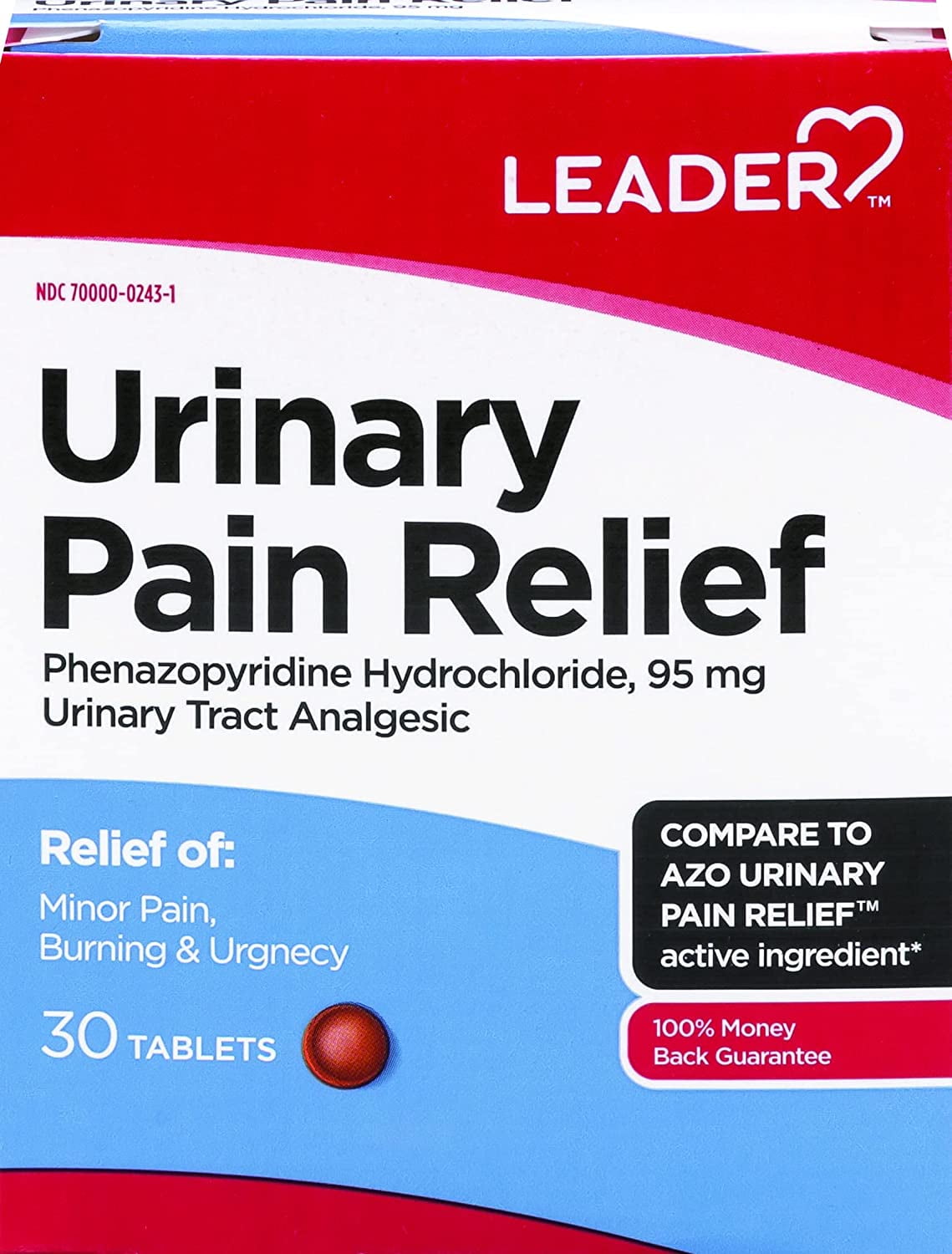Leader Urinary Tract 95mg Tablet Analgesic Pain Relief Minor Pain ...