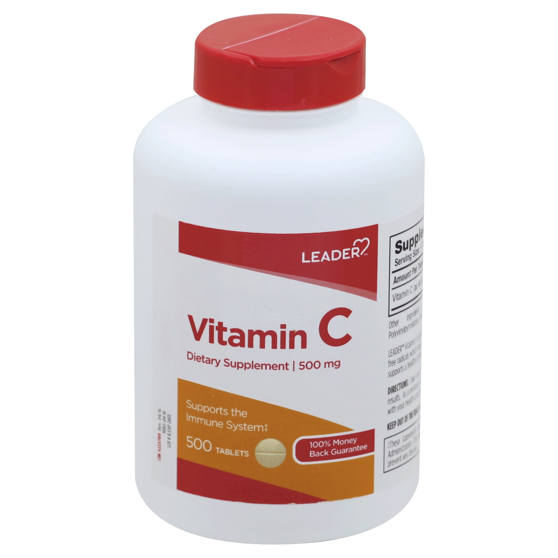 Leader Vitamin C 500mg Tablets, 500ct - Walmart.com