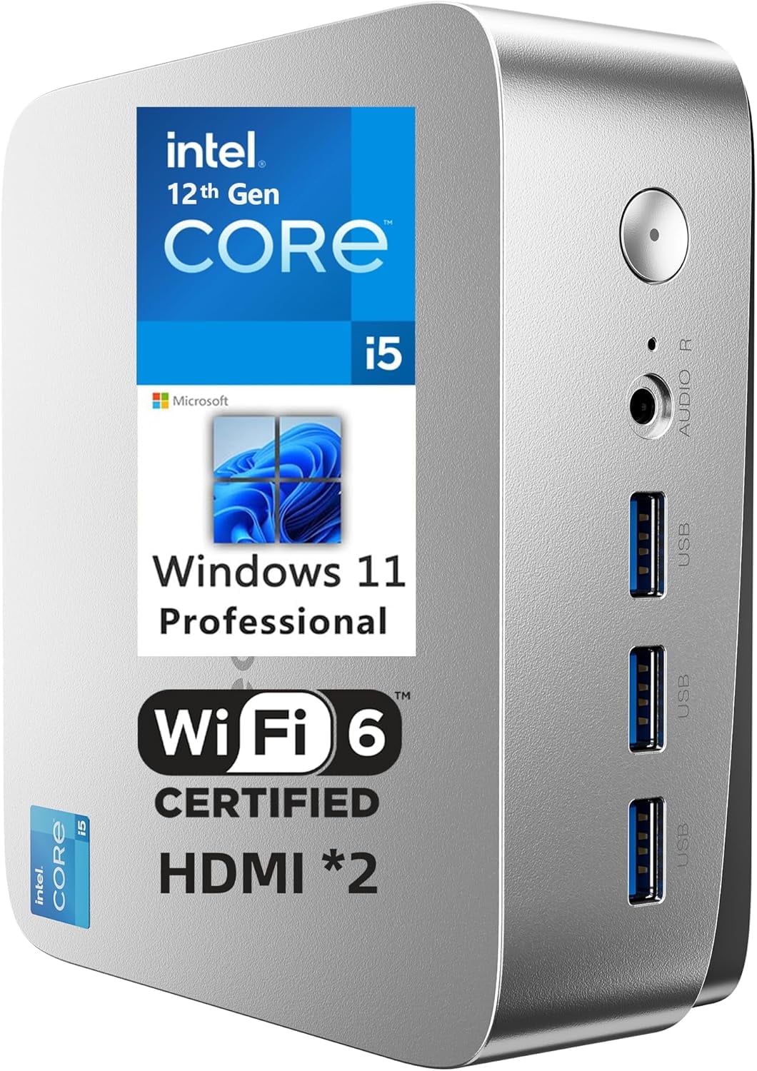 Leaderhub LP5C Mini PC Intel Core i5-12450HX 4.4GHz 8-Core, 16GB DDR4 ...