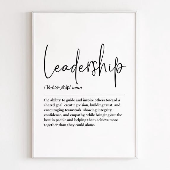 Leadership Definition Office Poster Wall Art UNFRAMED PAPER POSTER ...