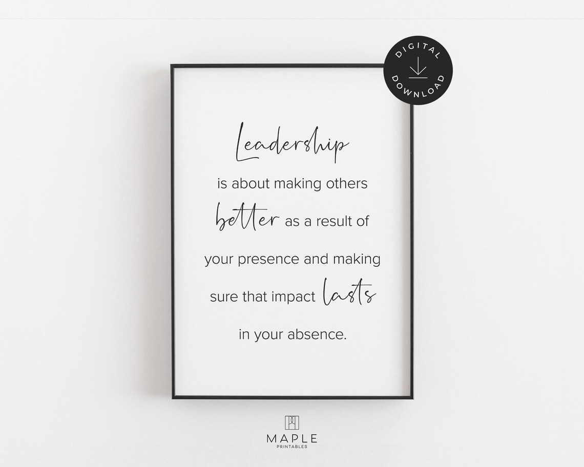 Leadership Quote, Office Decor, Leadership Gifts, Leader Posters ...