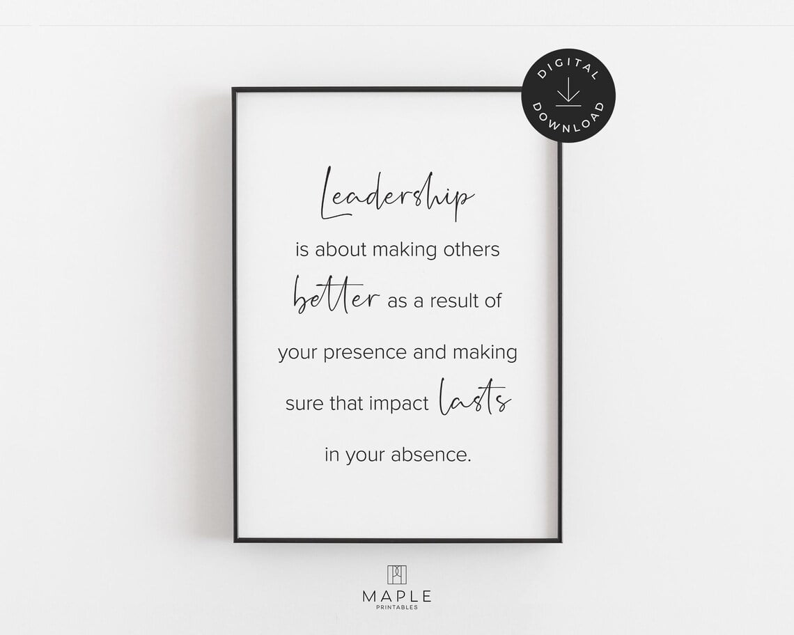 Leadership Quote, Office Decor, Leadership Gifts, Leader Posters ...