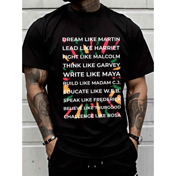 Leadership Quotes men's black Classic casual T-shirt, street style ...