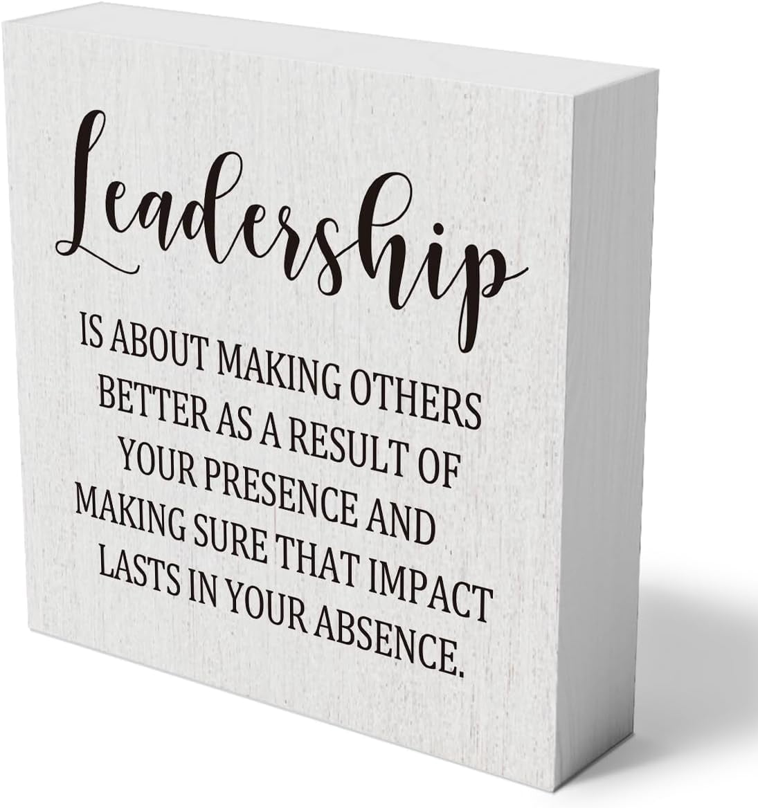 Leadership Wooden Box Sign Decorative Inspirational leader quote Wood Box Sign Home Office Decor ...