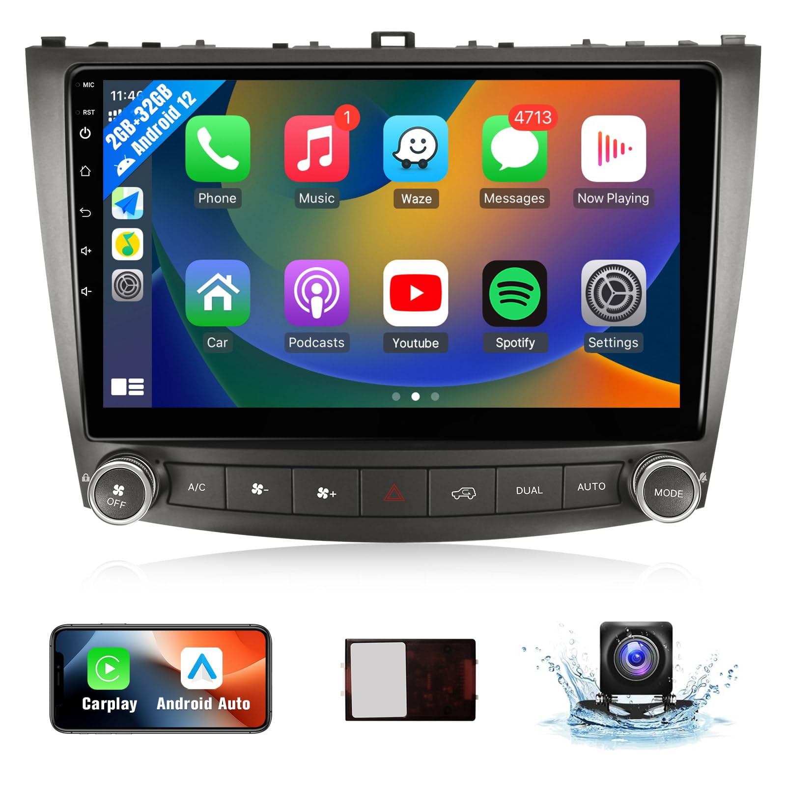 Leadfan Android 12 Car Radio for Lexus IS250 IS350 2006-2012 Stereo ...