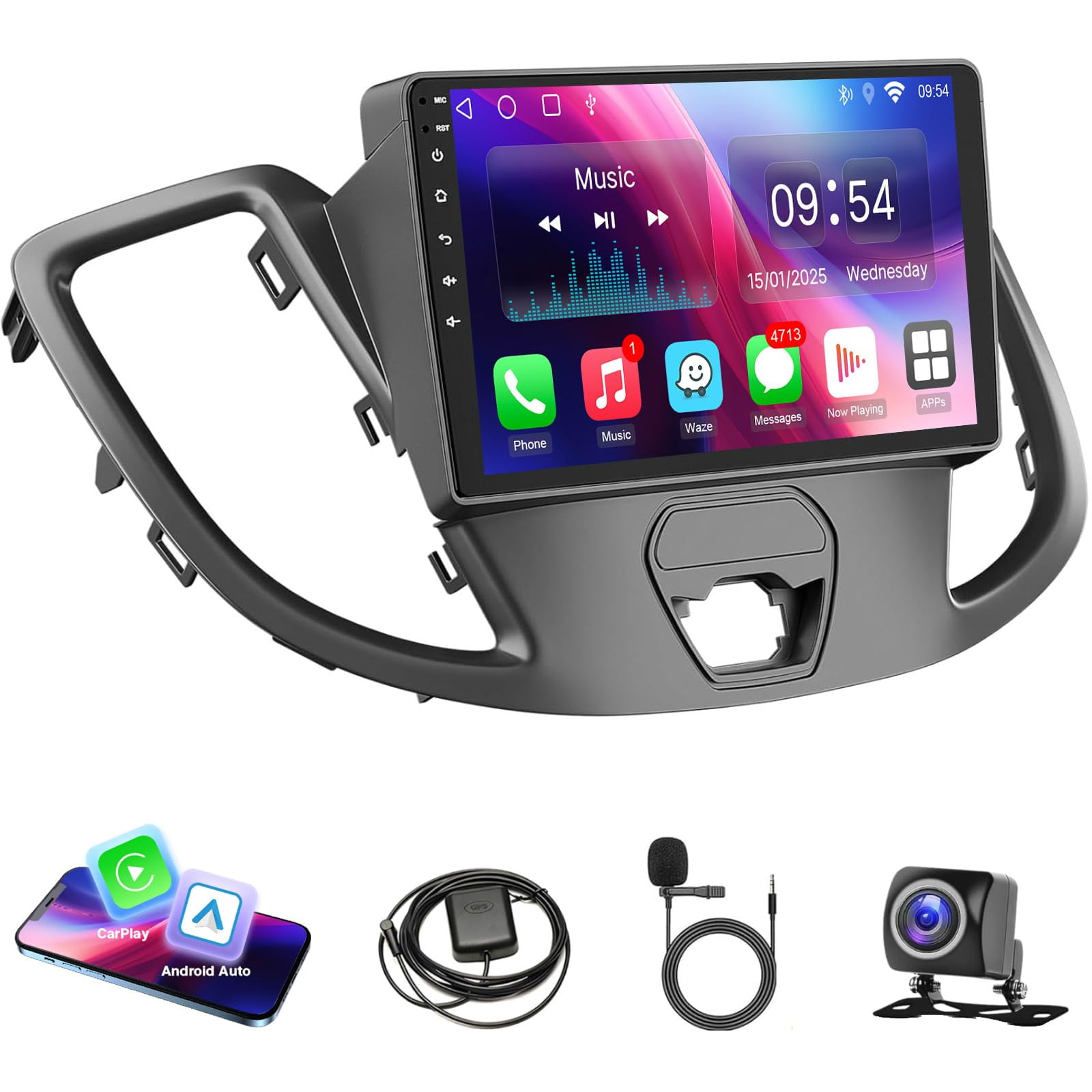 Leadfan Android Car Stereo for Ford Transit 2013-2019 9 Inch IPS Touch ...